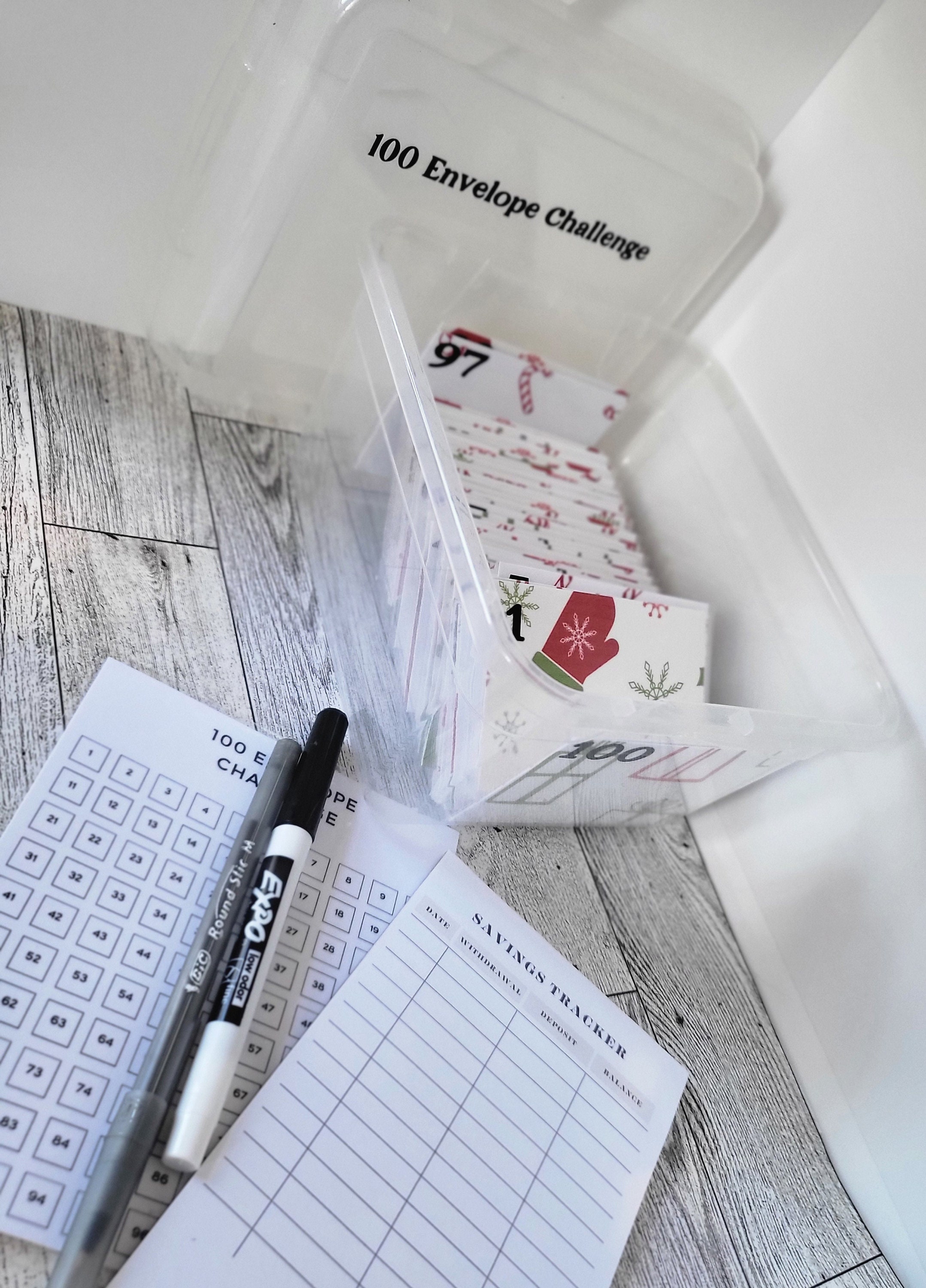 100 Envelope Challenge Kit With Tracker Ultimate Savings Box - Etsy