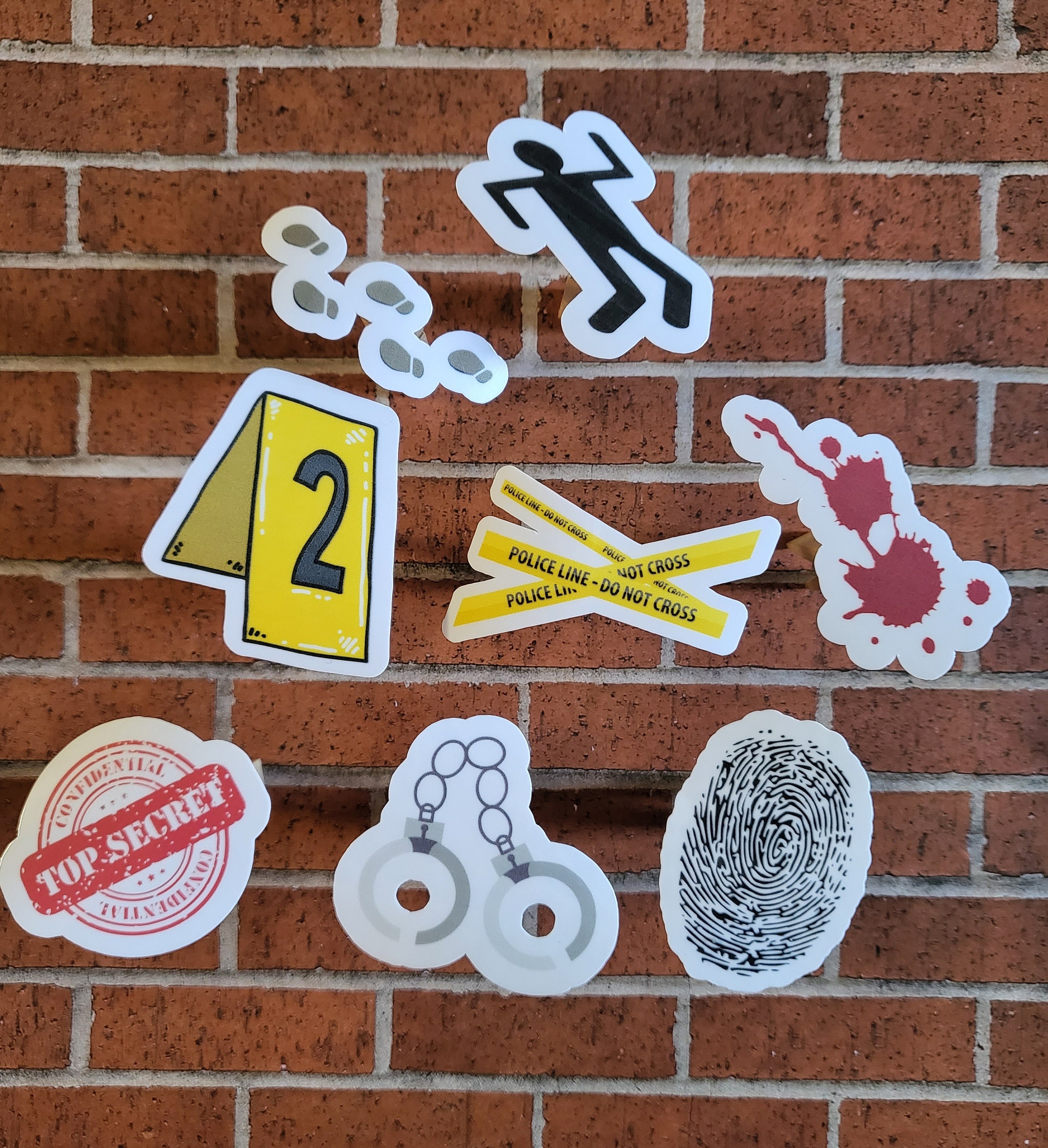 True Crime Theme Sticker Pack | 8 Small Vinyl Stickers - Etsy