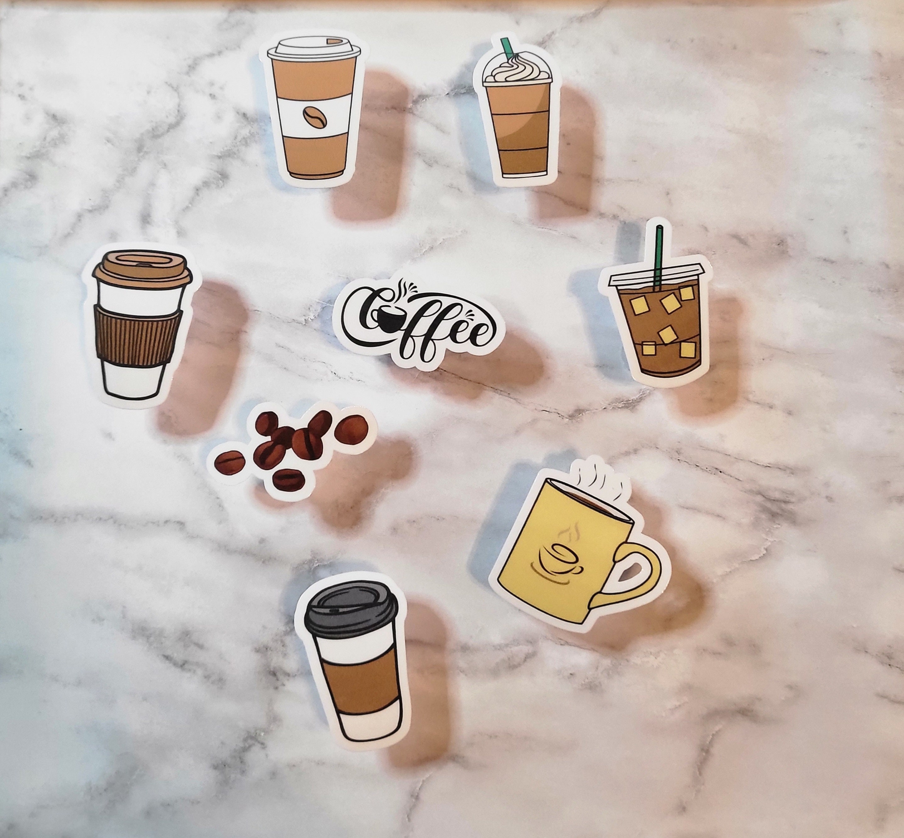 Small Coffee Sticker Pack Coffee Cup Decals 8 Small Coffee Sticker ...