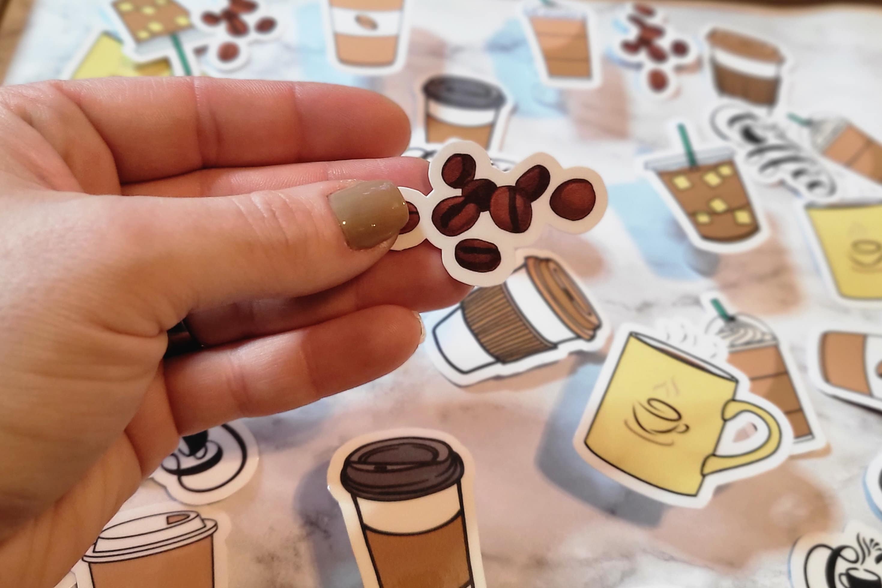 Small Coffee Sticker Pack Coffee Cup Decals 8 Small Coffee Sticker ...