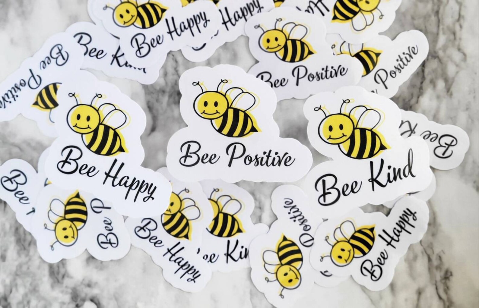 Bee Happy Stickers: Positive, Kind, Happy - 3 Count - Etsy