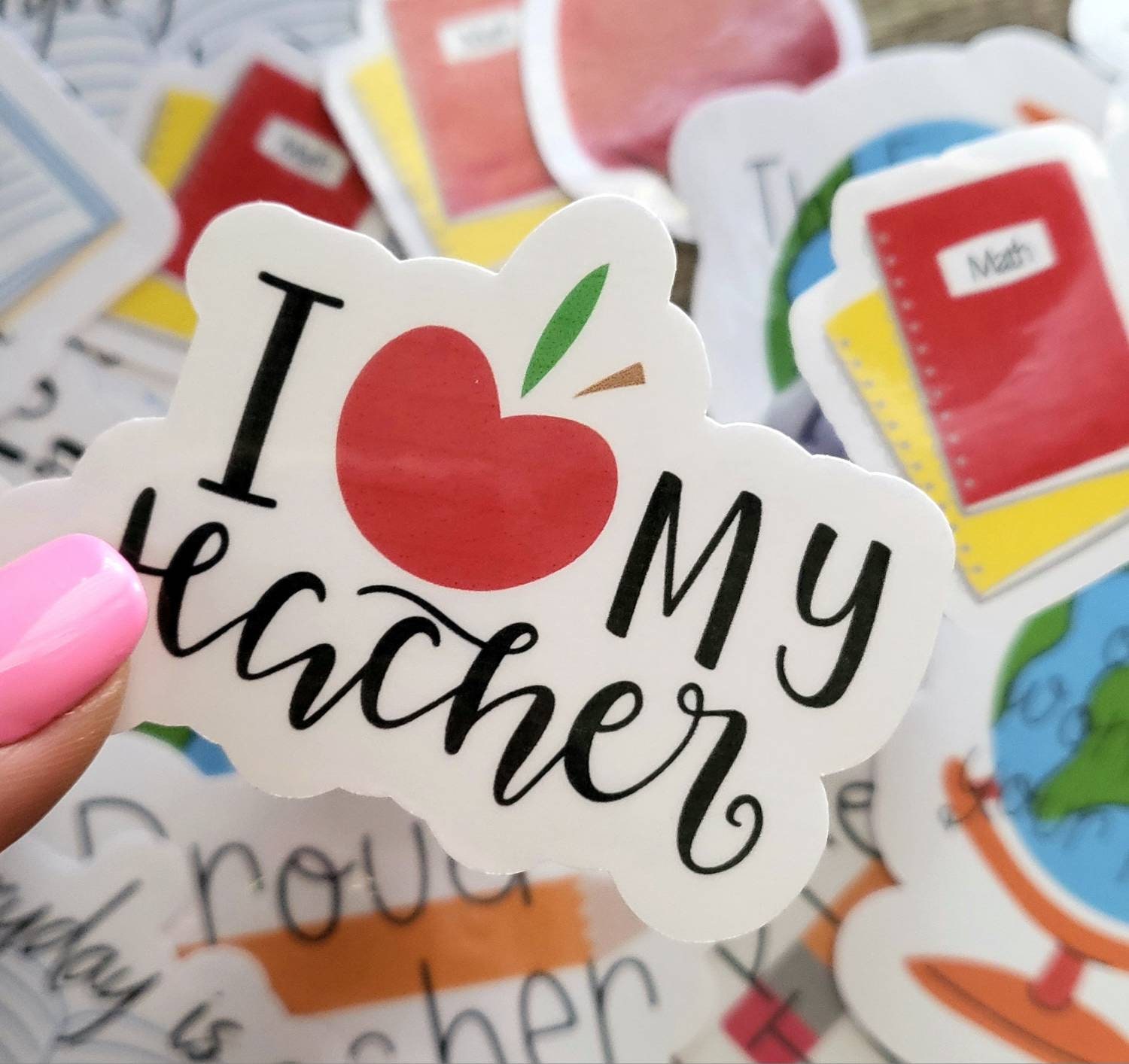 I Love My Teacher Sticker Pack teacher Appreciation Sticker Teacher ...