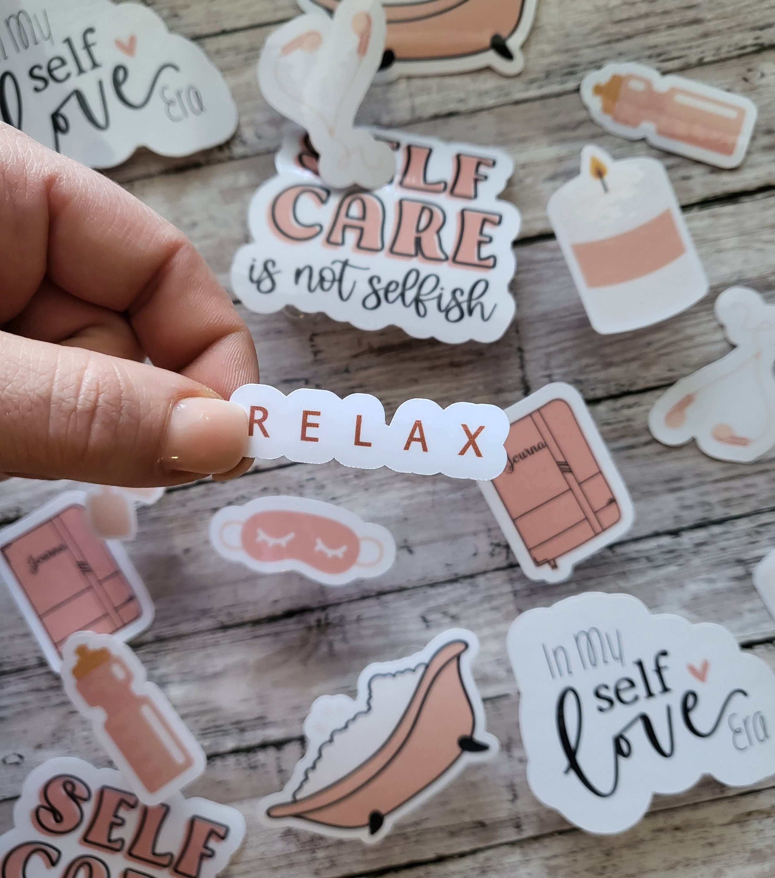 Aesthetic Self Care Sticker Pack Self Love, Decals 10 Self Care, Self ...