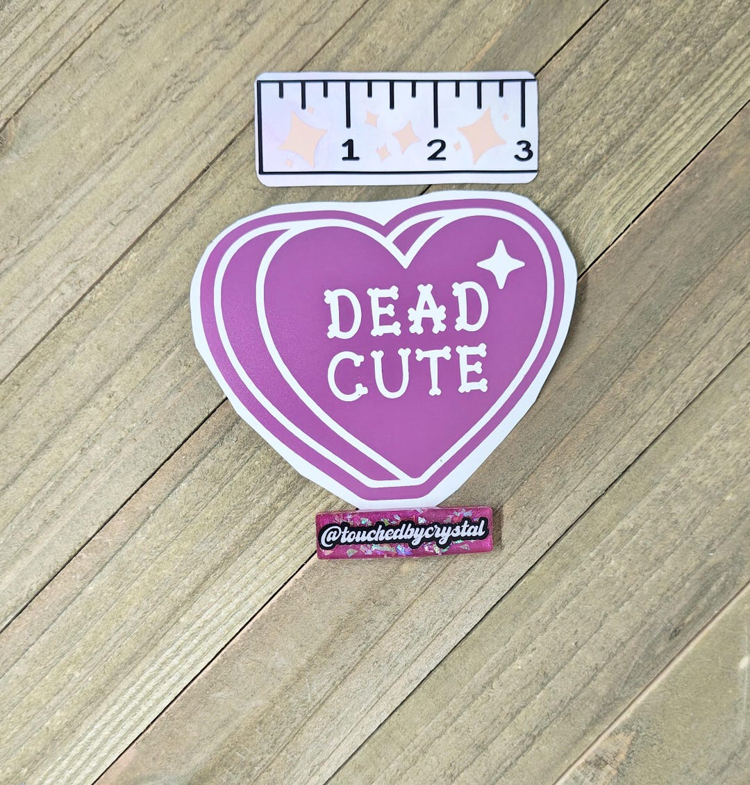 Dead Cute Heart Vinyl Decal | Gothic Heart Sticker | Laptop, Water ...