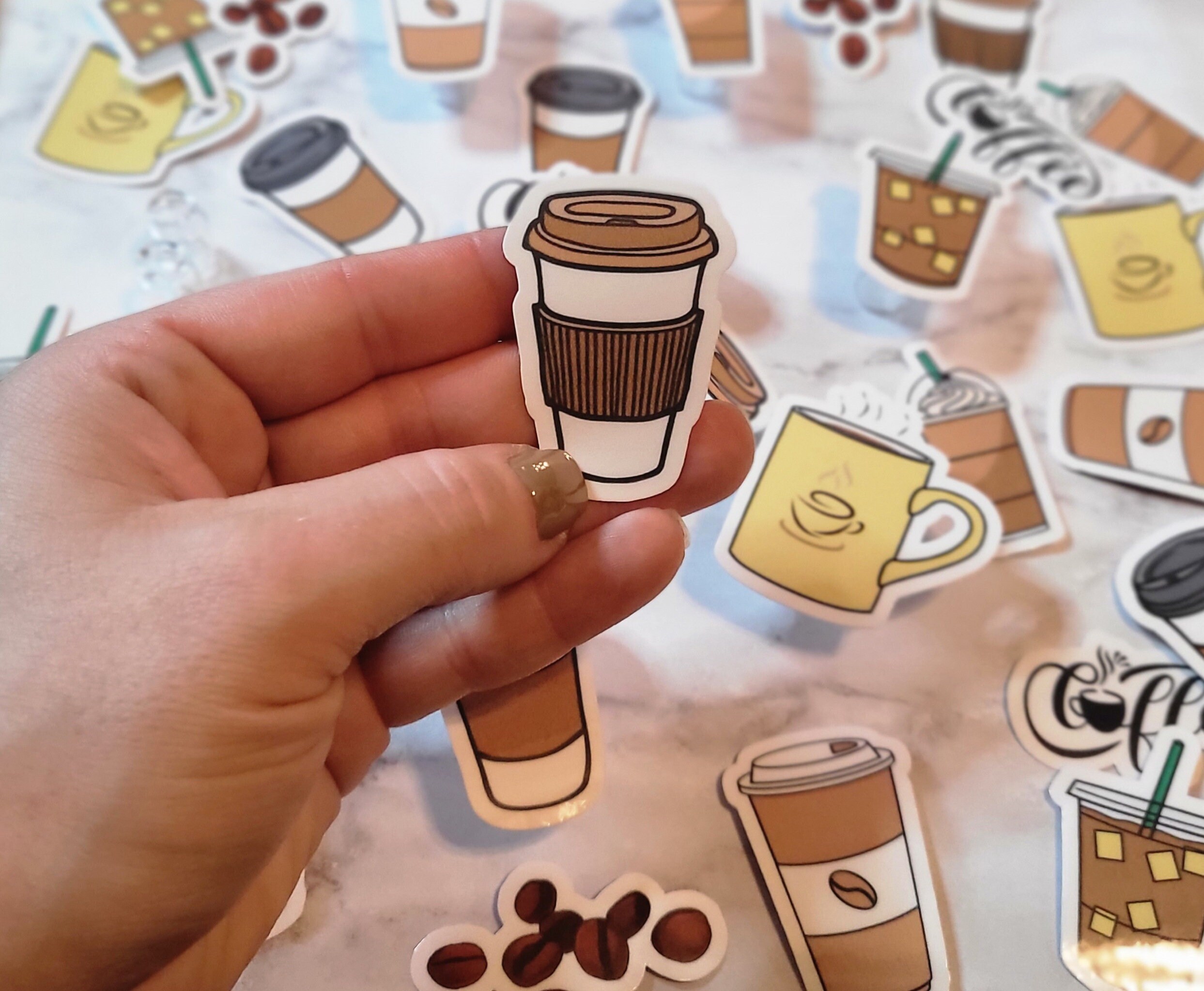 Small Coffee Sticker Pack Coffee Cup Decals 8 Small Coffee Sticker ...