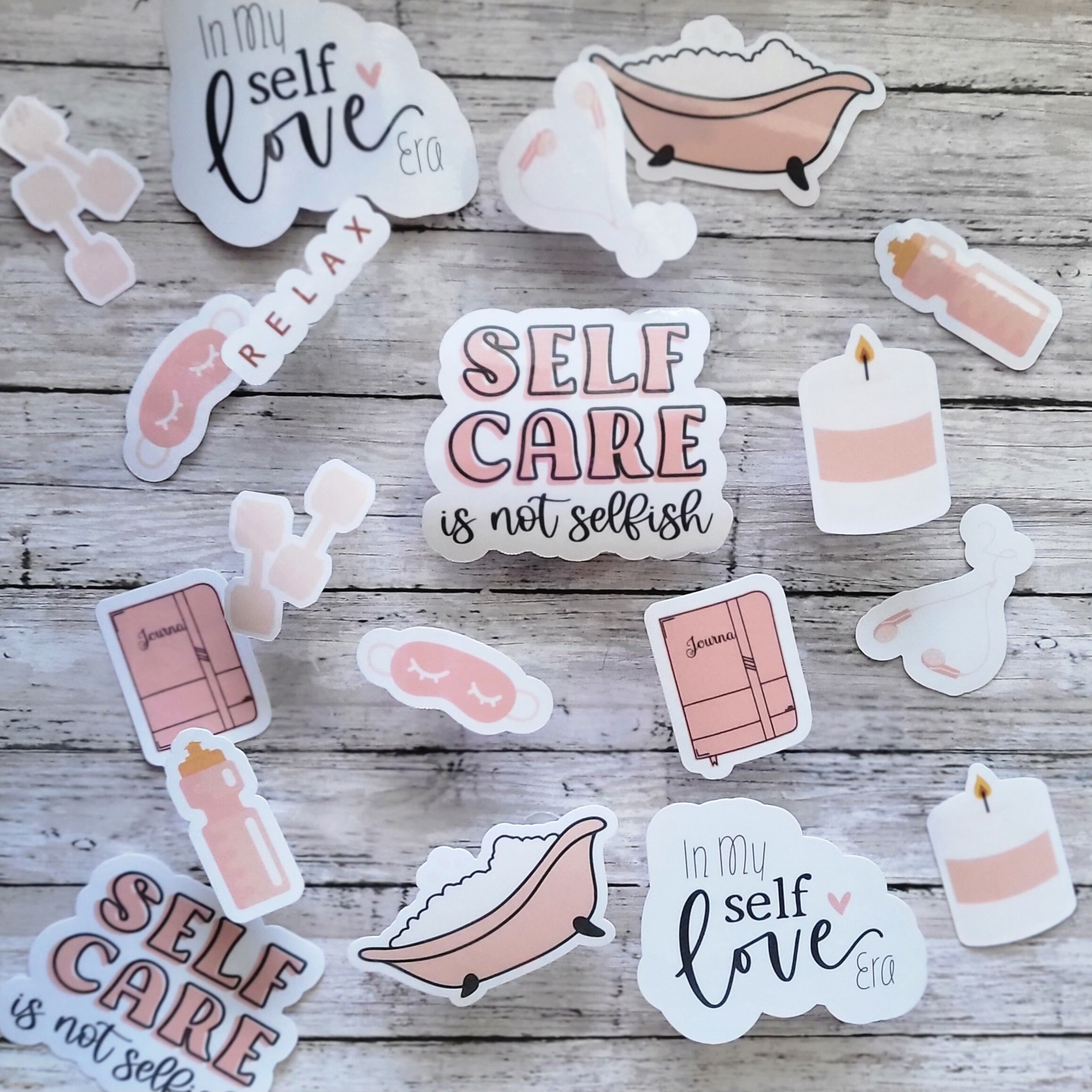 Aesthetic Self Care Sticker Pack Self Love, Decals 10 Self Care, Self ...
