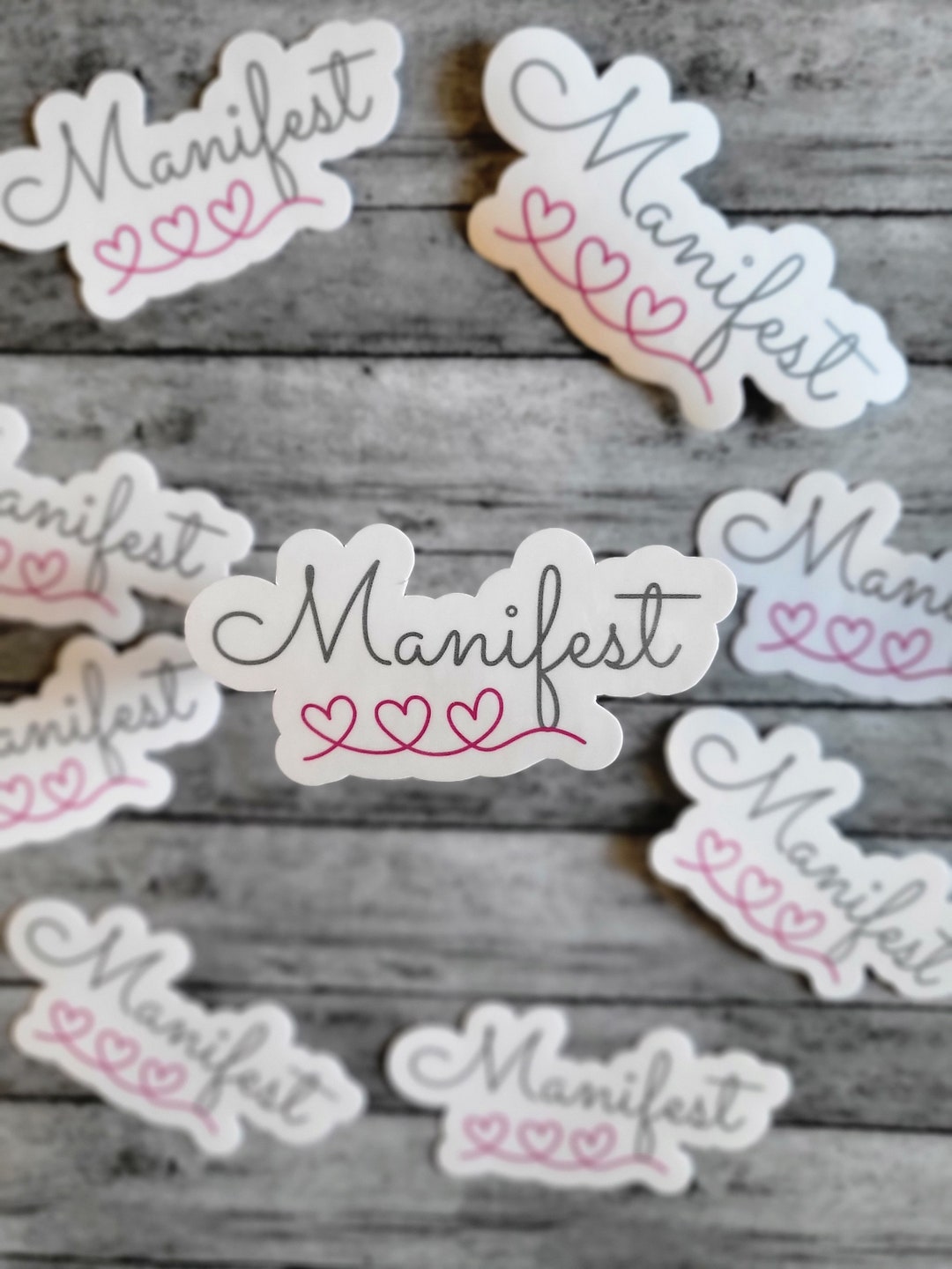 Manifest Sticker Manifest Pink Heart Vinyl Sticker Positive Stickers - Etsy