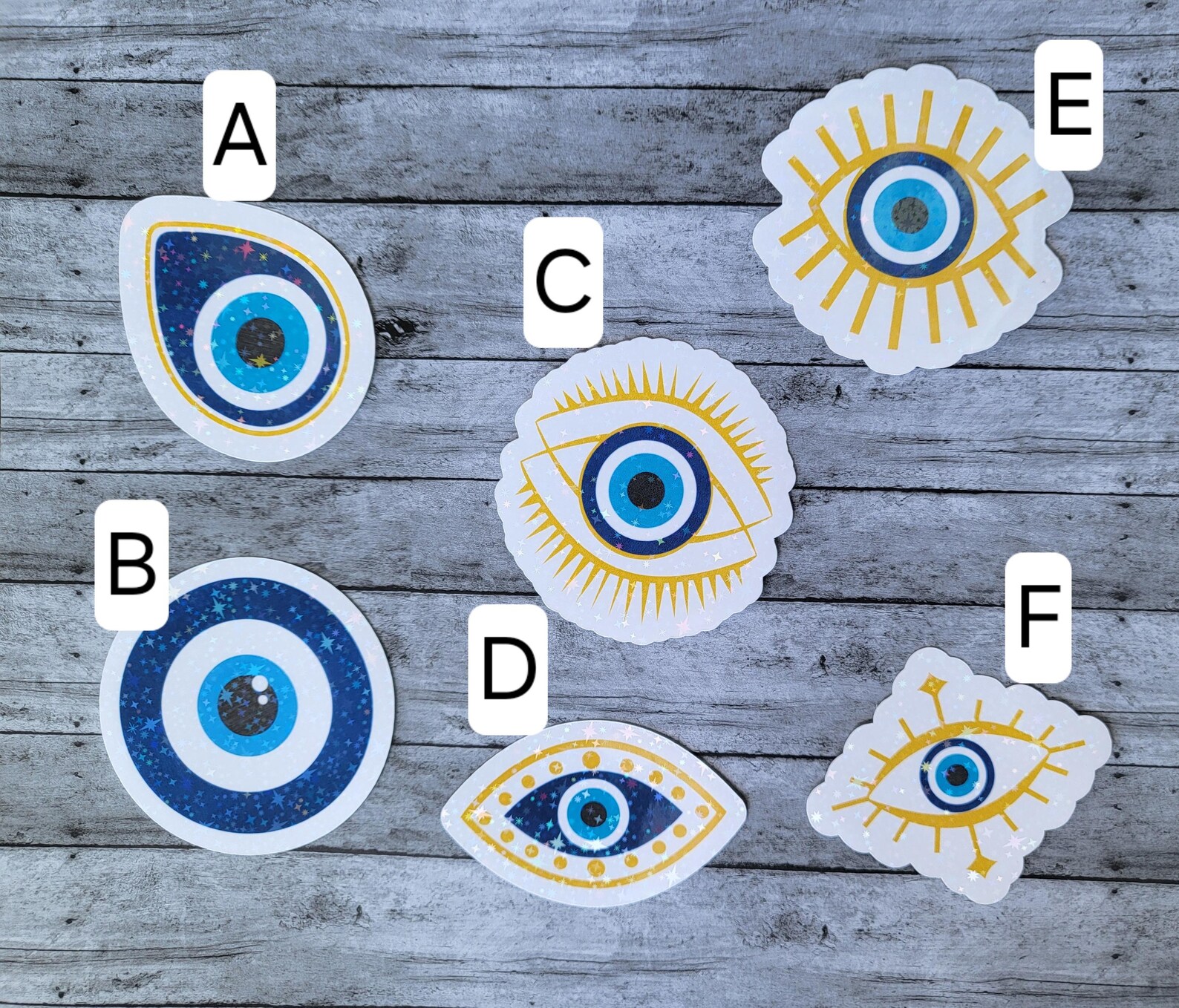 Holographic Evil Eye Sticker: Protective Die Cut Vinyl - Etsy
