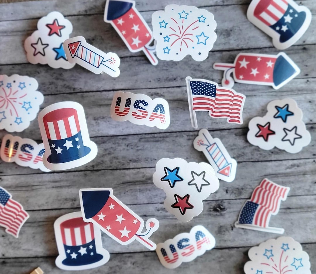 4th of July Sticker Pack | Red, White, Blue Sticker Bundle ...
