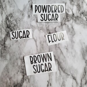 Baking Pantry Labels Set - Modern Vinyl Decals for Sugar, Flour ...