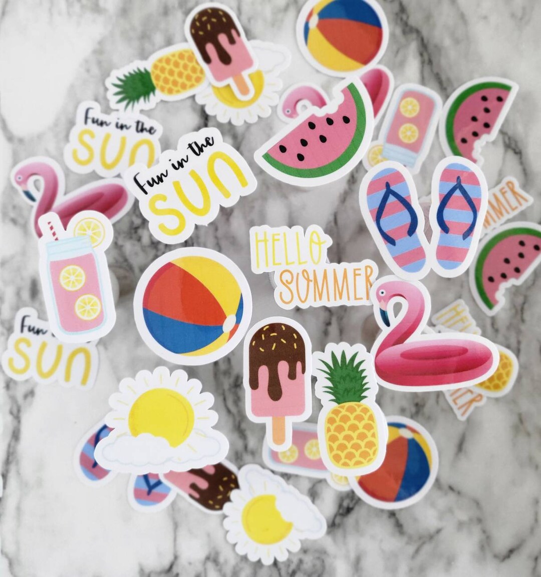 Summer Sticker Pack | Fun in the Sun Stickers | Summer, Beach Scrapbook ...
