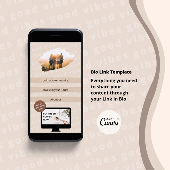 Bio Link Website Template Website Design Marketing Small | Etsy