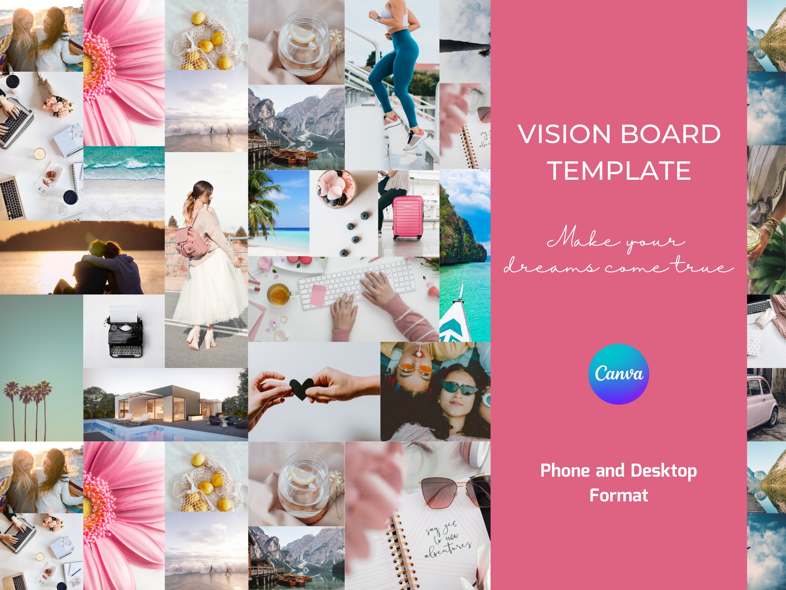 Vision Board Template | Vision Board Template Canva | Vision Board ...
