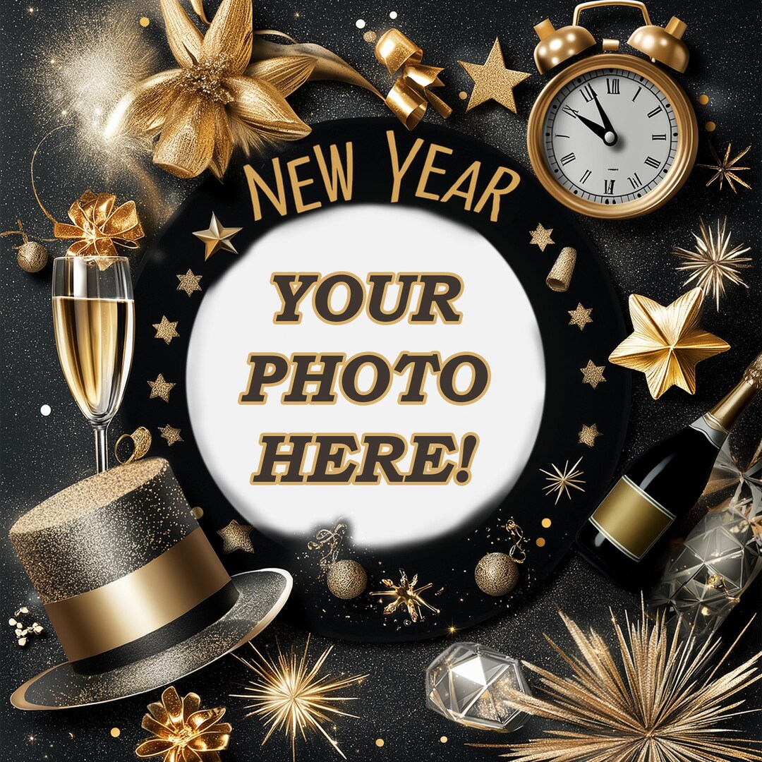 Insert Your Photo New Year Backdrop | New Year Digital Backdrop ...