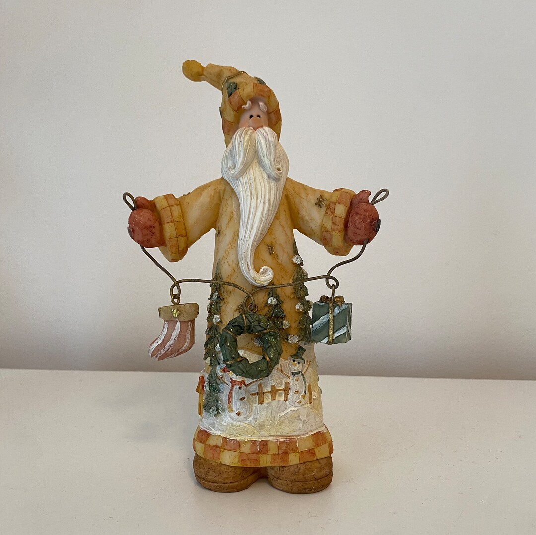 Vintage Yellow Santa Claus - Etsy