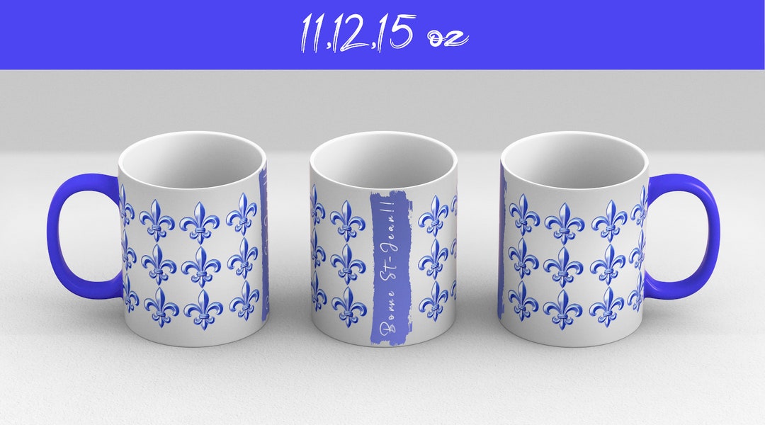 Bonne St-jean Mug Design, Fleur De Lys Pattern, Dessin Quebecois,11 12 ...
