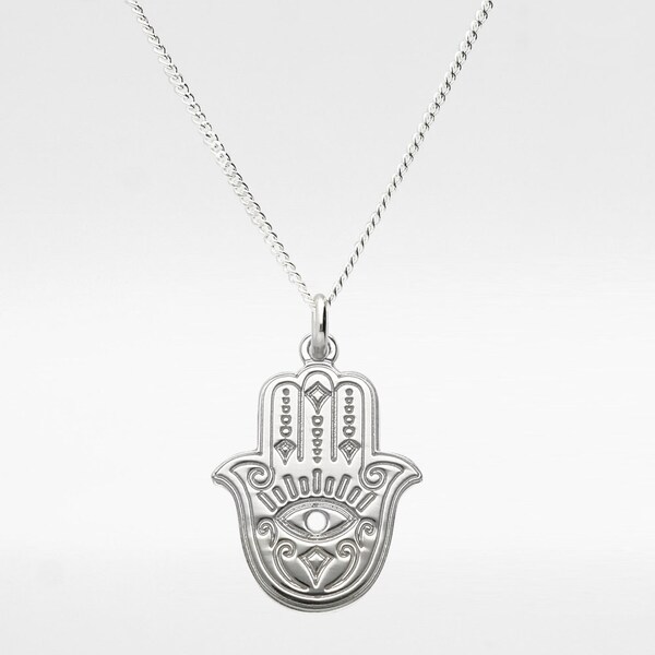 Silver Hamsa Pendant - Etsy UK
