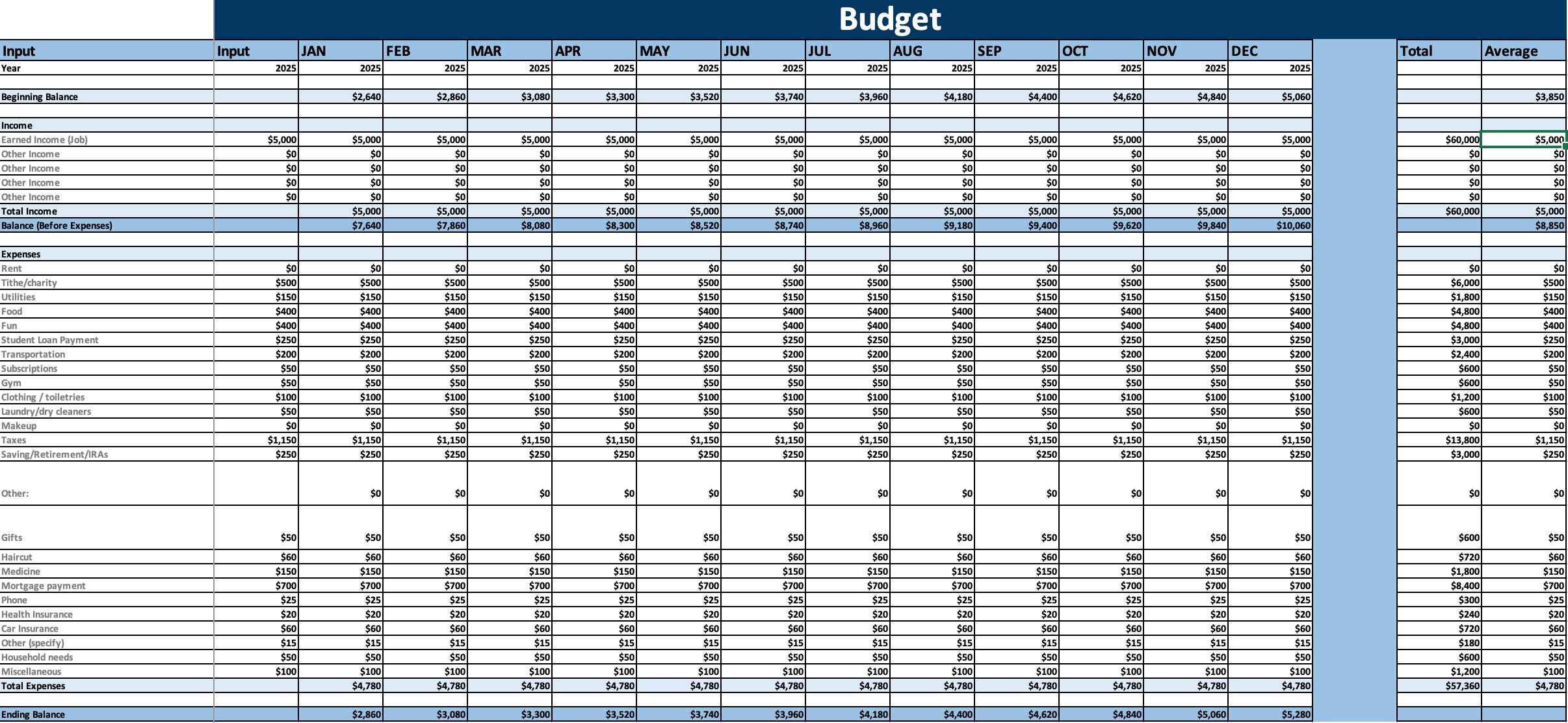 Budget Planner - Detailed - Etsy