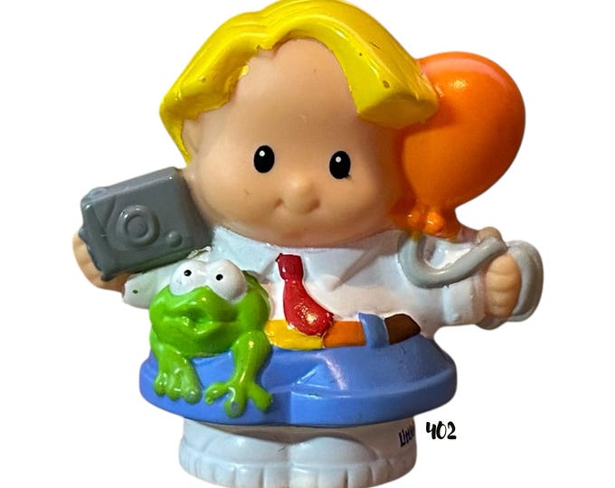 Fisher Price Little People Figure Boy Eddie With Balloon Camera Frog ...