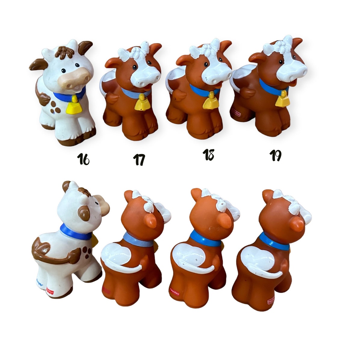 Fisher Price Little People Bird Bunny Chicken Rooster Horse Cow Pig Sheep Goat Vintage Toy Farm ...