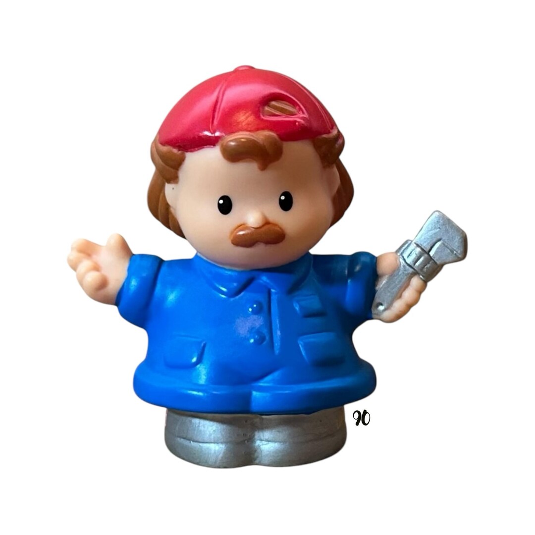Fisher Price Little People Figure 2001 Boy Garage Car Mechanic Man With ...