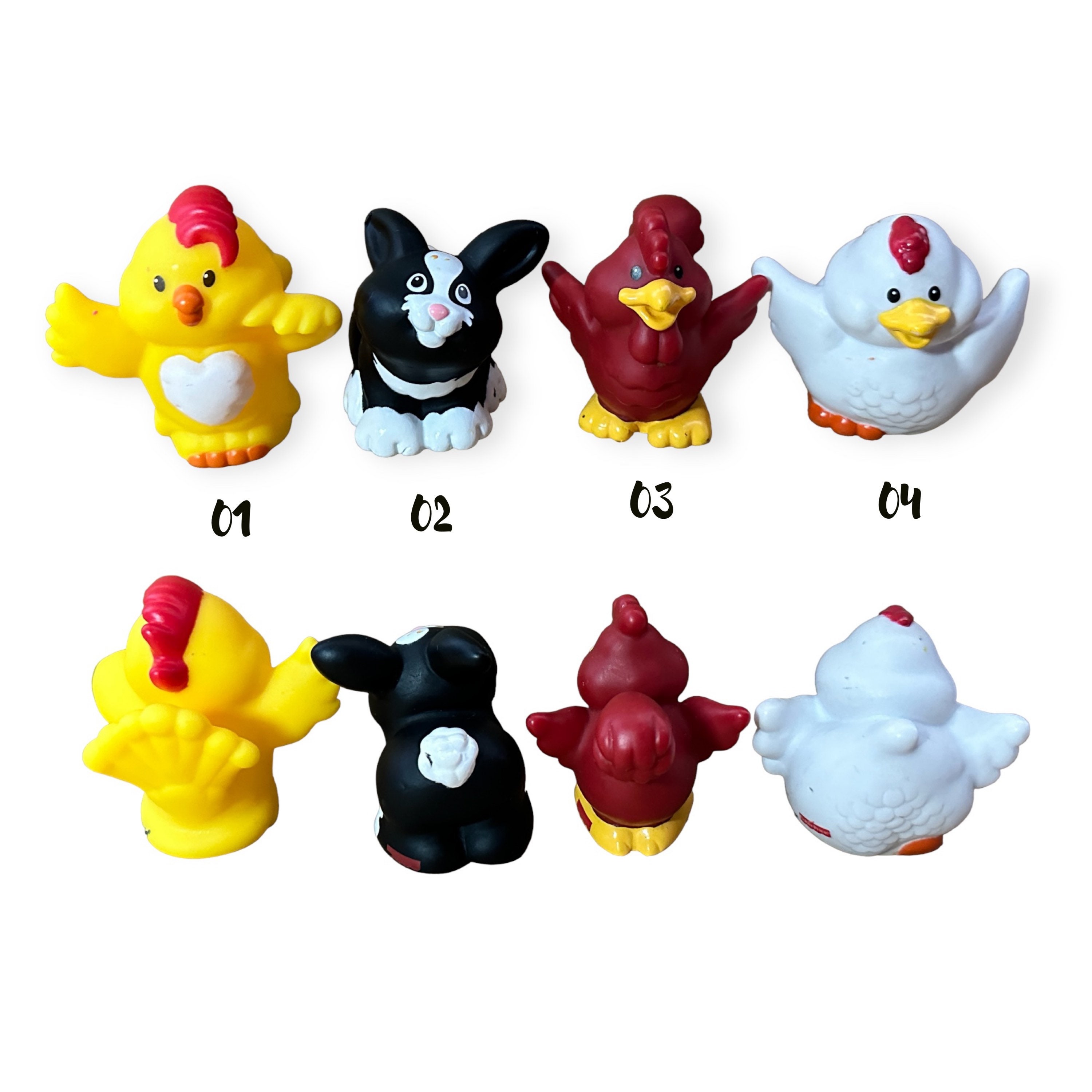 Fisher Price Little People Bird Bunny Chicken Rooster Horse Cow Pig ...
