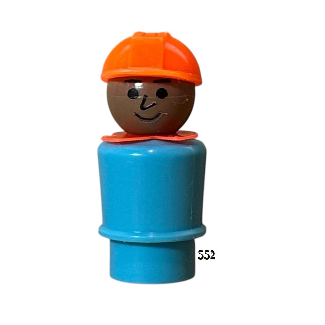 Fisher Price Little People Figure Man Construction Worker With Hard Hat ...