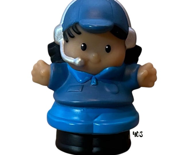 Fisher Price Little People Figure Airline Pilot Mom Girl With Headset ...