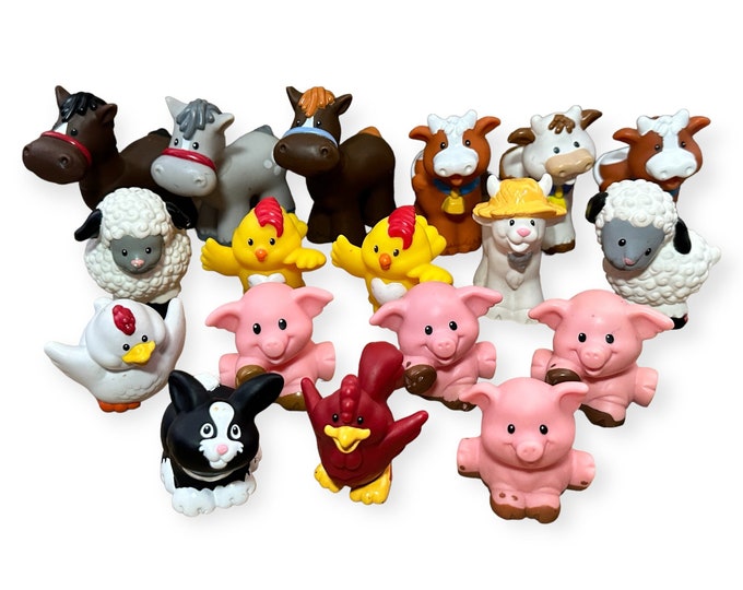 1980's Fisher Price Play Family Farm-barn With Animals and Fence-set A ...