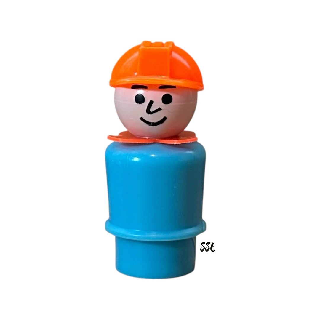 Fisher Price Little People Figure Man Construction Worker With Hard Hat ...