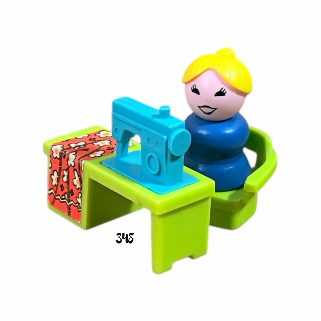 Vintage Fisher Price Little People Sewing Machine Mom & Chair Set ...
