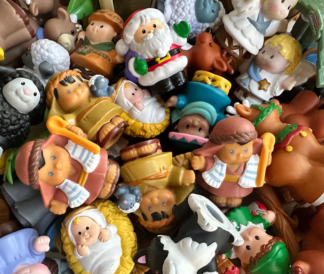 Fisher Price Little People Figure Joseph Mary Shepherd Jesus Reindeer ...