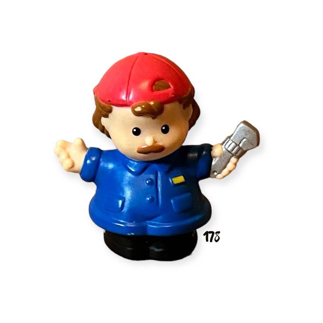 Fisher Price Little People Figure 2001 Blue Mechanic With Wrench Boy ...
