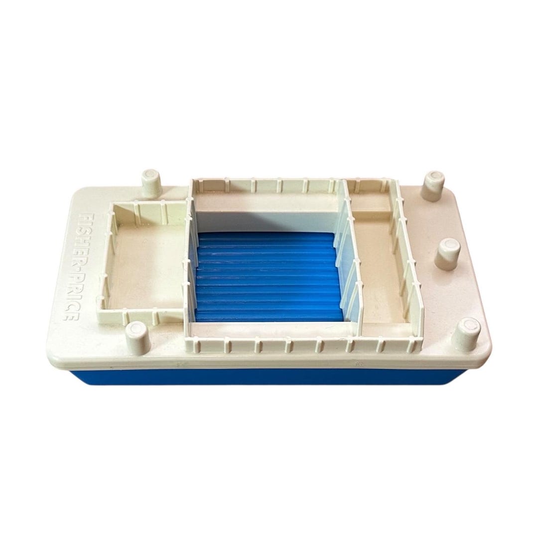 Vintage Fisher Price Little People Boat Barge | Blue Base, White Top ...