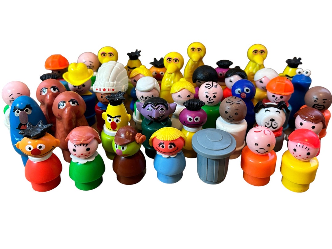 Vintage Fisher Price Little People Herry Monster Bert Ernie Count Oscar ...