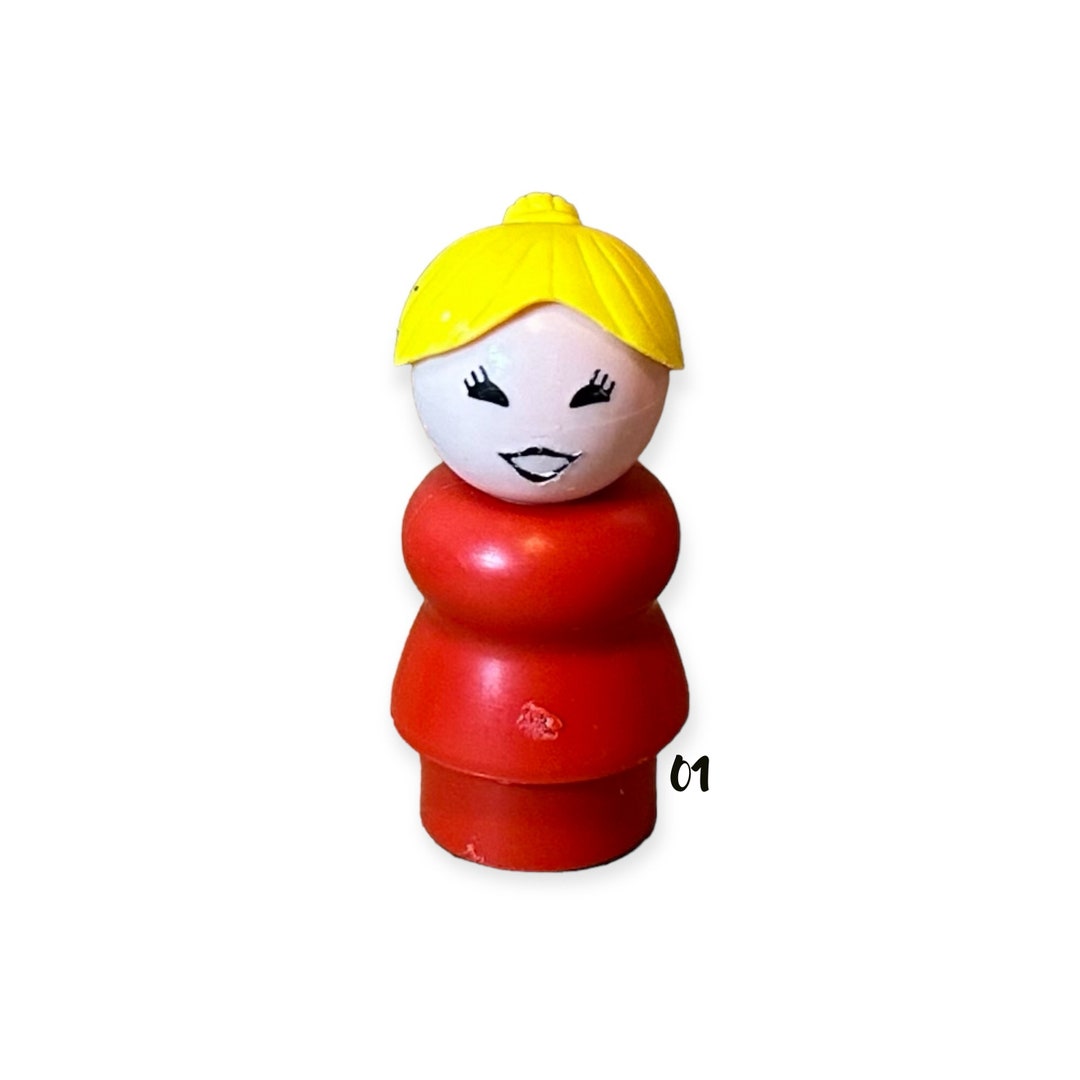 Fisher Price Little People Figure Mom Woman Teacher Red Body Vintage ...