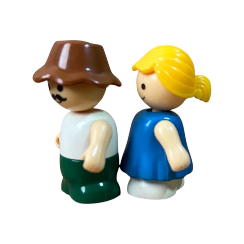 Vintage Playskool Lil’ Playmates Farmer Dad and Mom Figures | 1980s ...