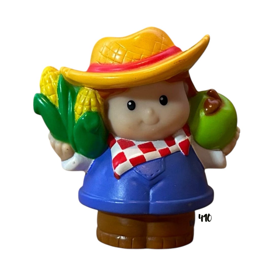 Fisher Price Little People Figure Farmer Boy Eddie With Corn Apple ...
