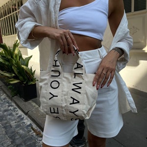 Mini Tote Bag / Tote Bag Canvas / Aesthetic Tote Bag / - Etsy