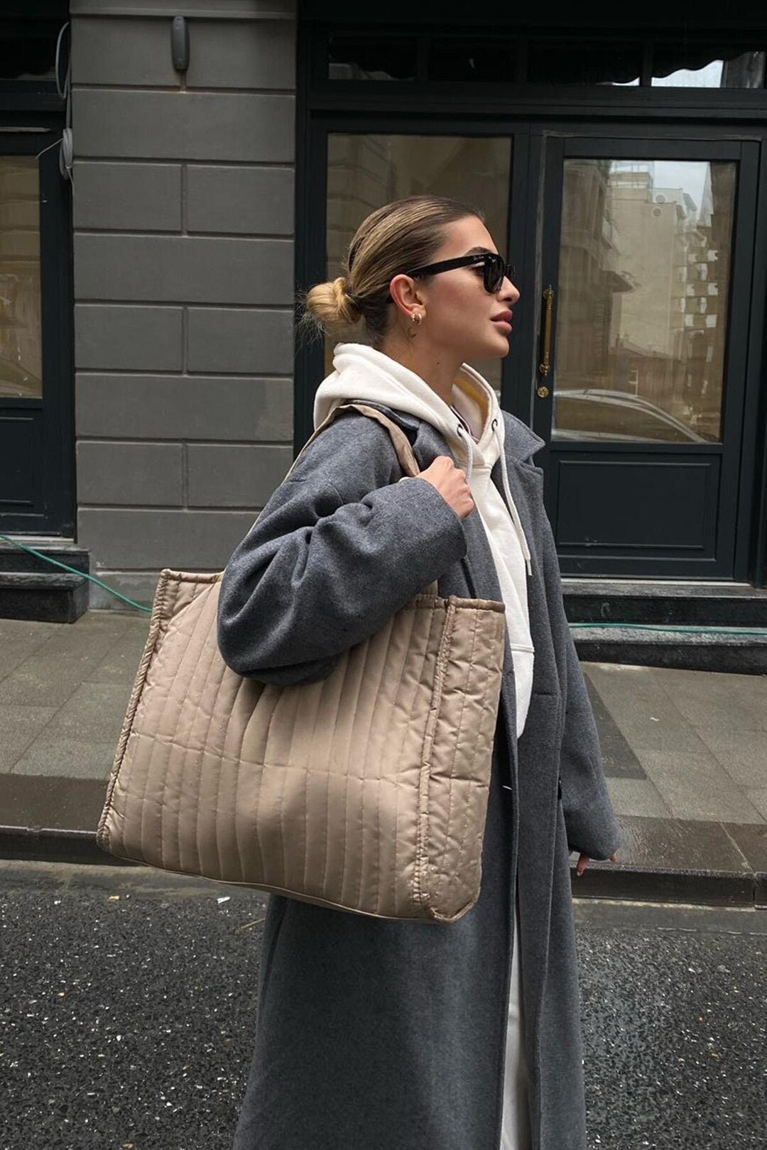 Large Quilted Puffy Bag / Waterproof Puffer Tote Bag / Large Capacity ...