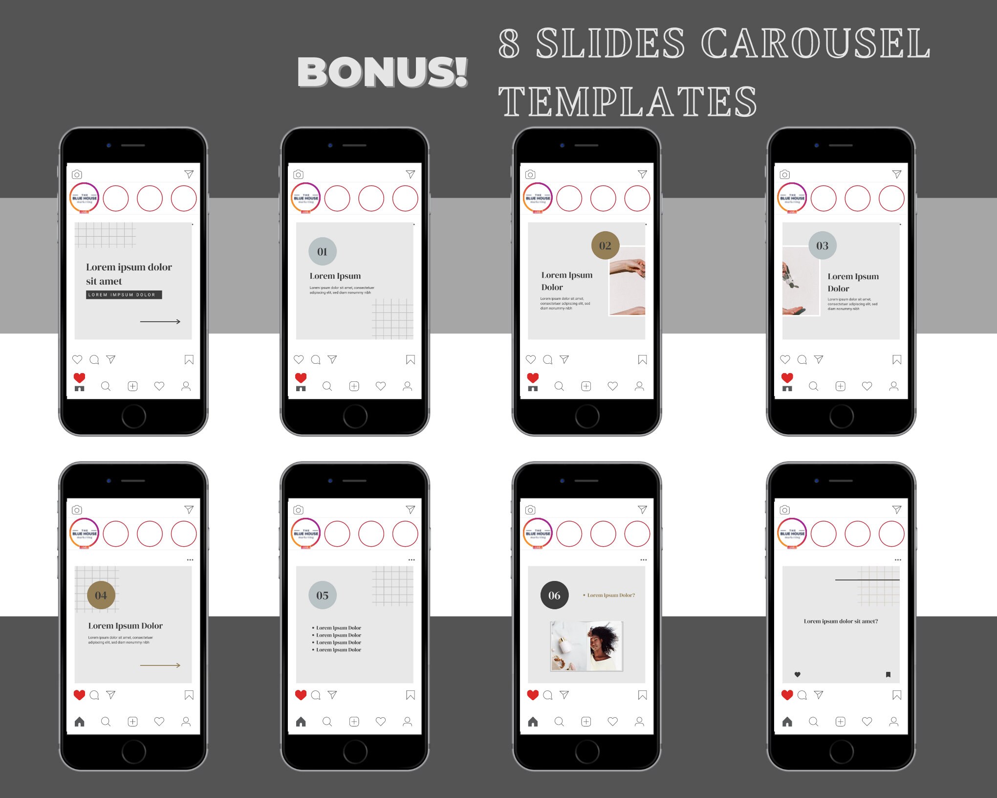 60 Minimalist Instagram Post, Beautiful Grey Social Media Templates ...