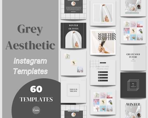 60 Minimalist Instagram Post Beautiful Grey Social Media - Etsy
