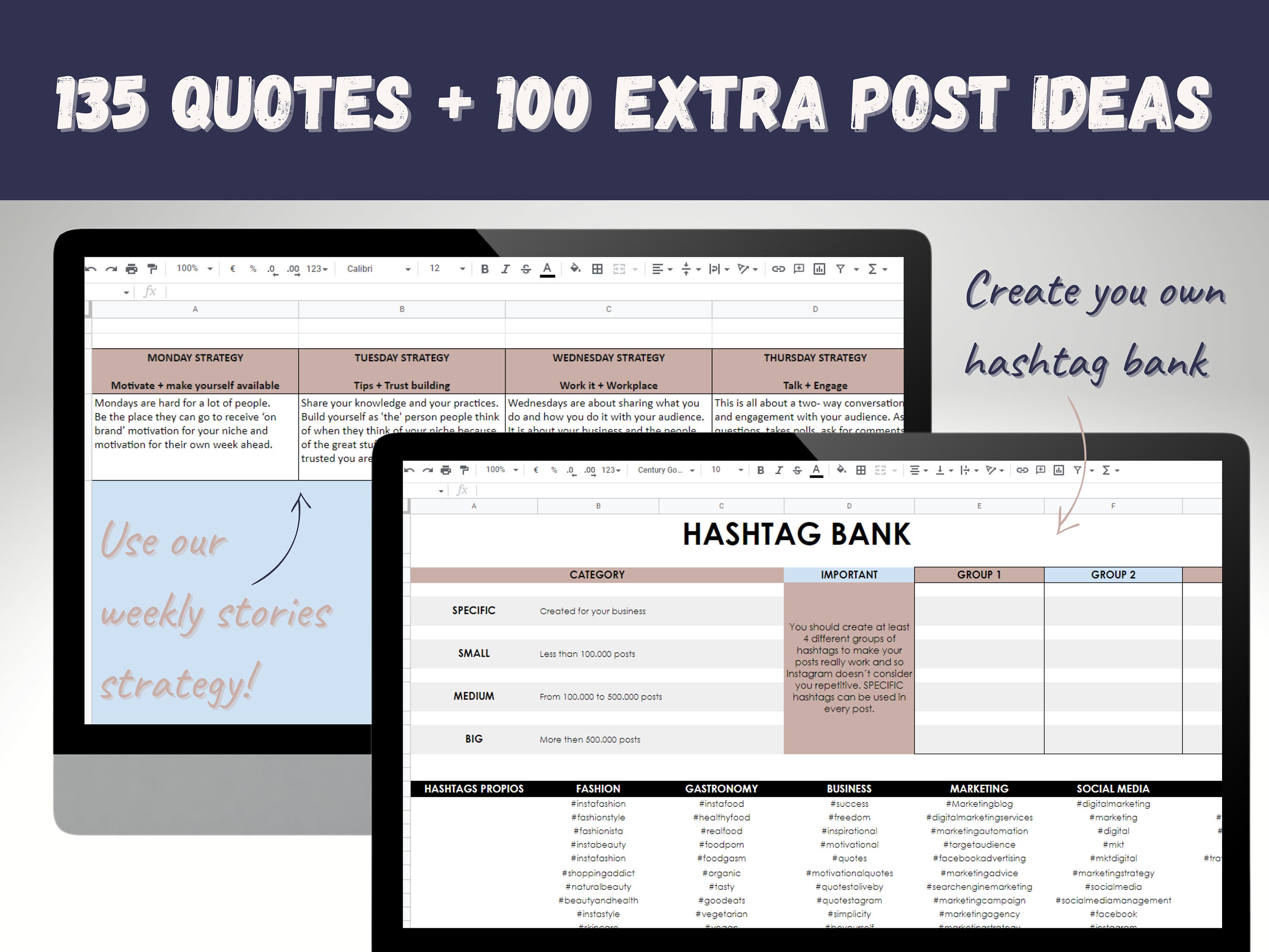365 Days of Instagram Content Calendar With Engagement Templates ...
