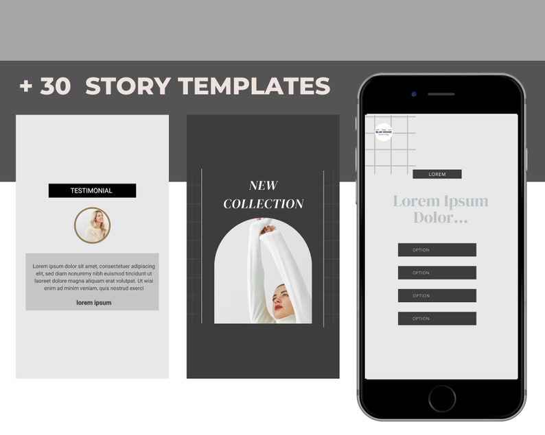 60 Minimalist Instagram Post, Beautiful Grey Social Media Templates ...