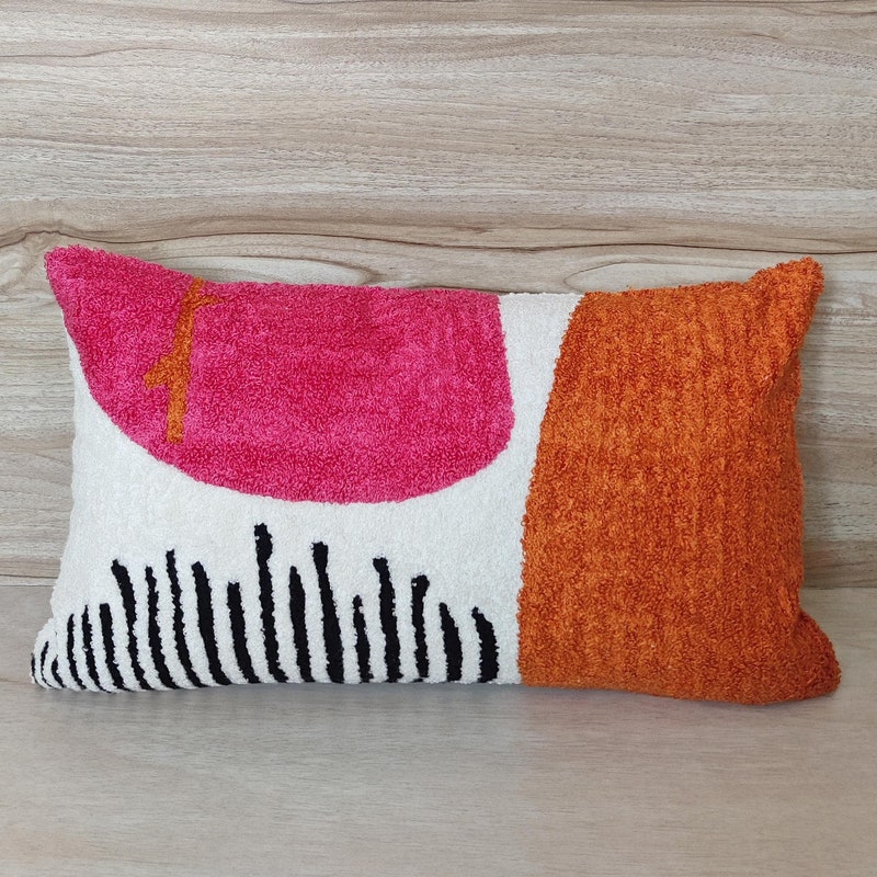 Pink Orange Pillow - Etsy
