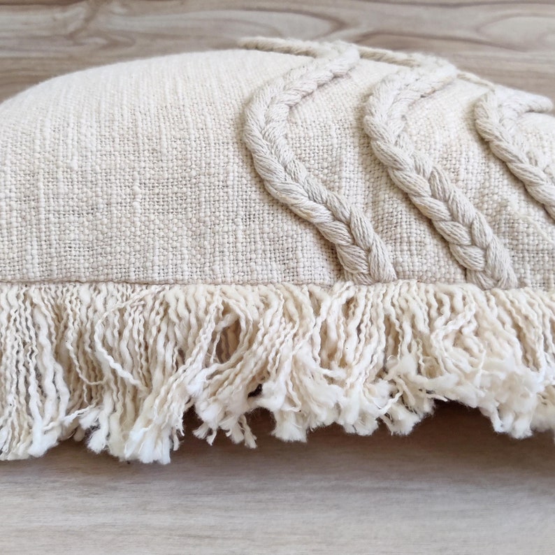 Cream/off White Braided Rope Embroidered Cotton Textured - Etsy