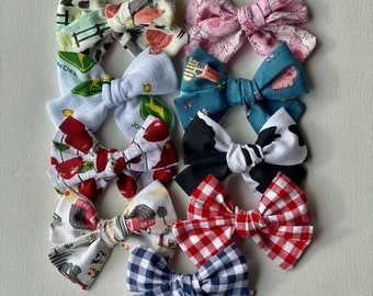 Cow Print and Pink Sassy Ribbon Hair Bow Pigtail Set, Cowgirl Mini Hair ...