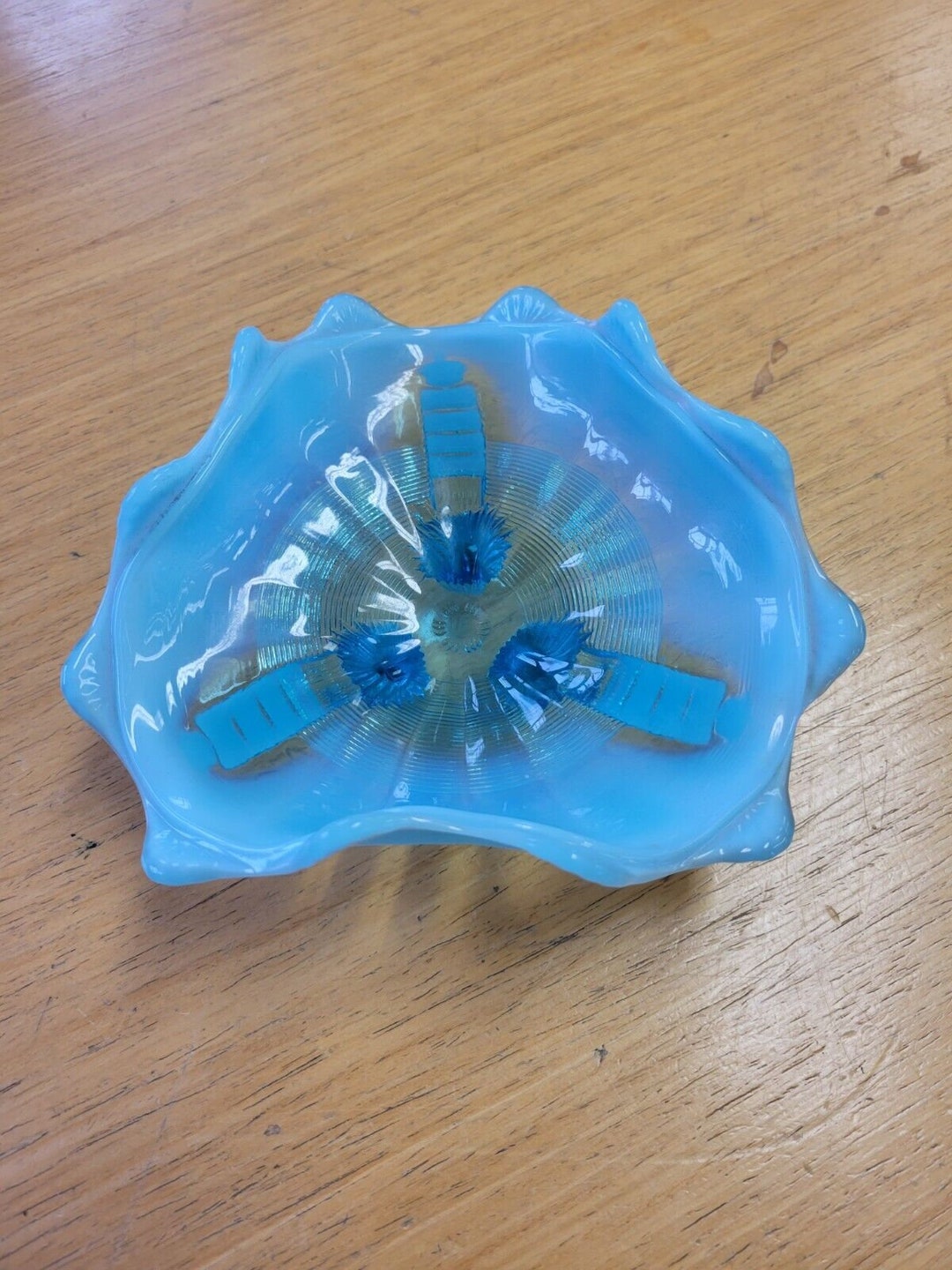 Antique Northwood Glass Klondike Pattern Opalescent Blue Footed Bowl - Etsy