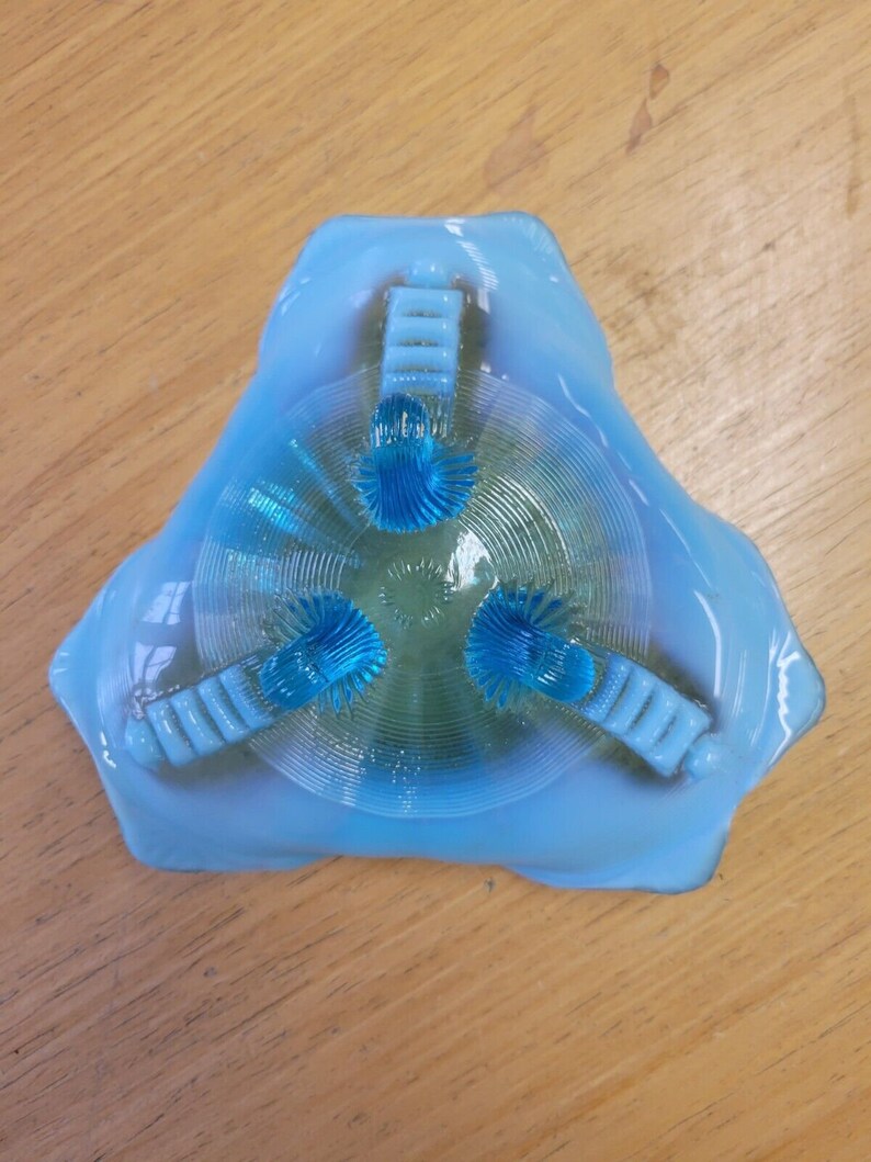 Antique Northwood Glass Klondike Pattern Opalescent Blue Footed Bowl - Etsy