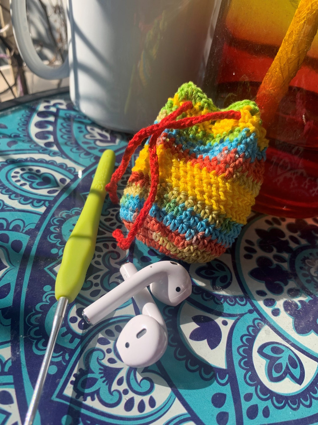 Small Crochet Pouch Pattern - Headphone / Ear Bud Case, Gift, Money Bag ...
